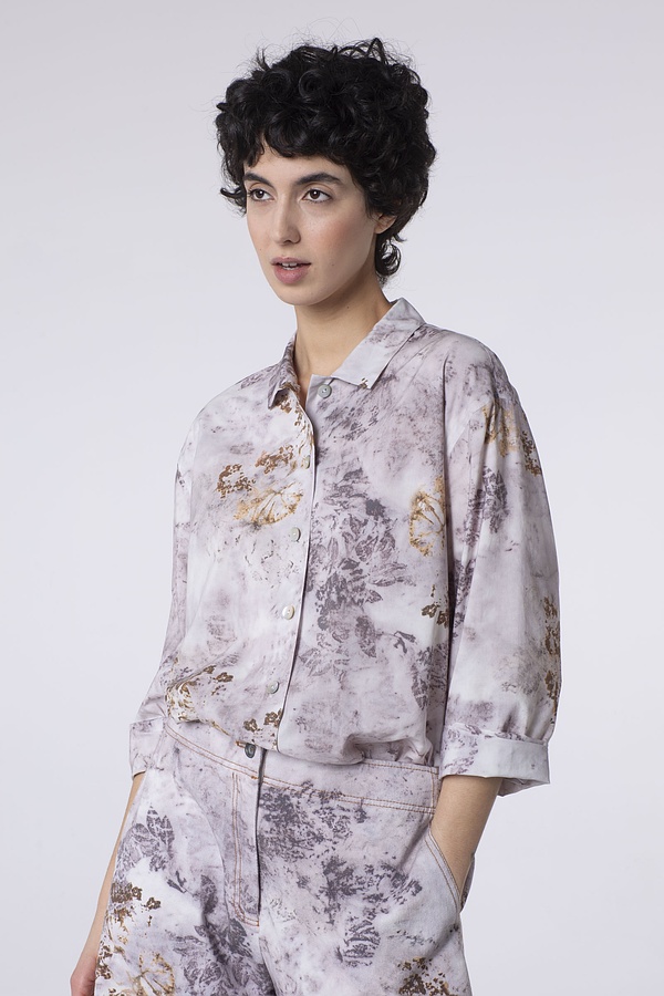 OSKA - Blouse 505 / Botanical print on cotton viscose