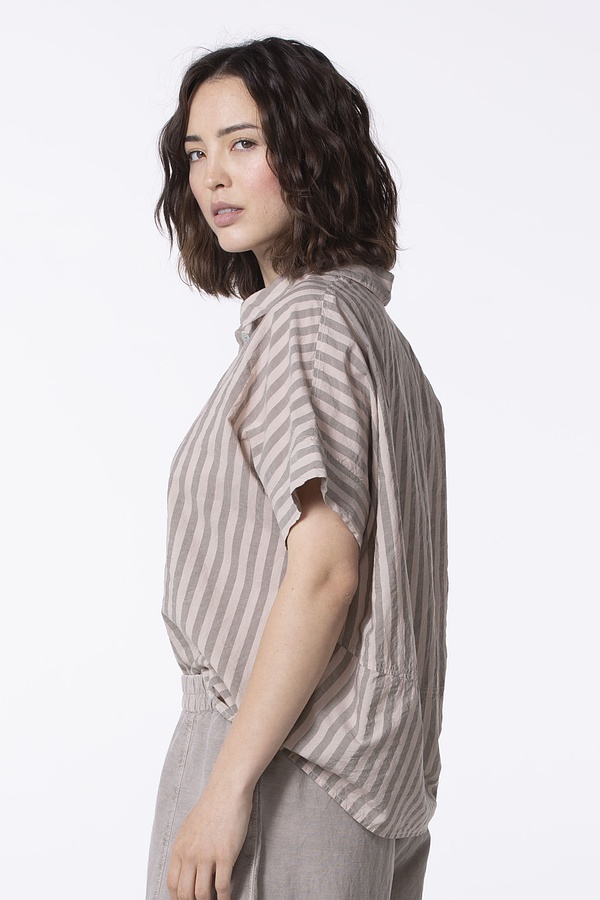 OSKA UK - Blouse 510 / Pure Cotton with Chambray Stripes