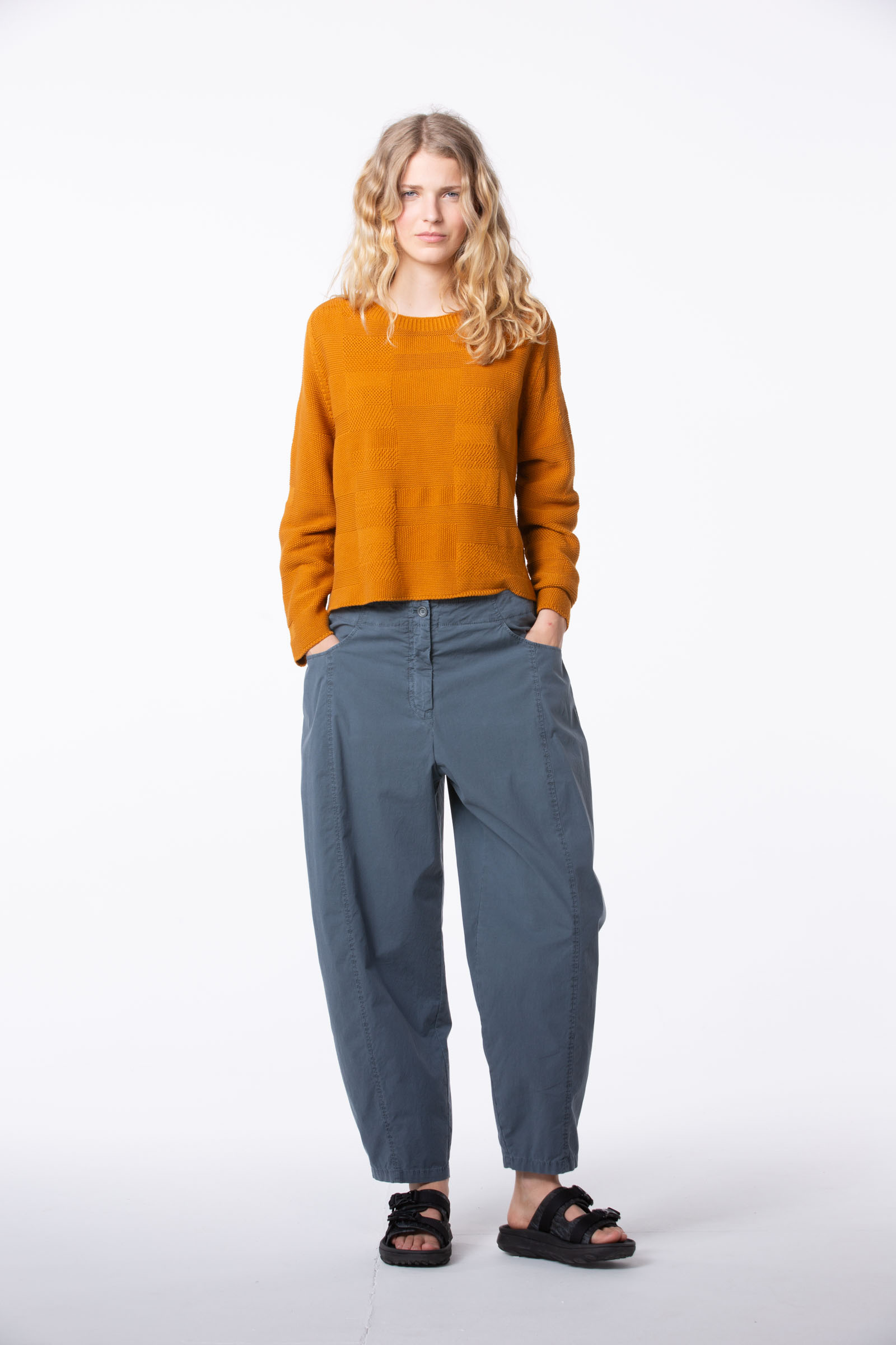 OSKA France - Pantalon 405 / Coton stretch rayé