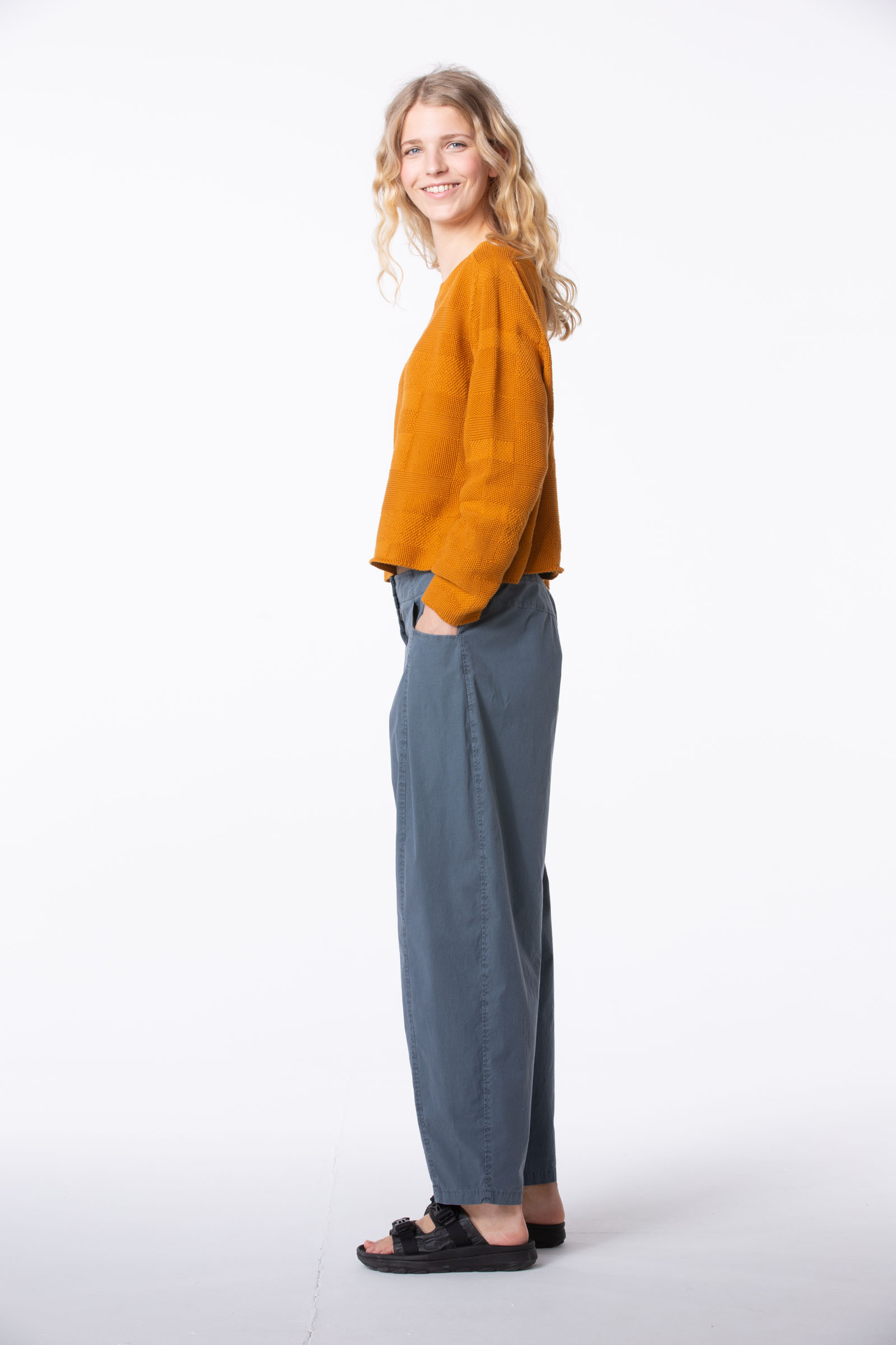 OSKA France - Pantalon 405 / Coton stretch rayé