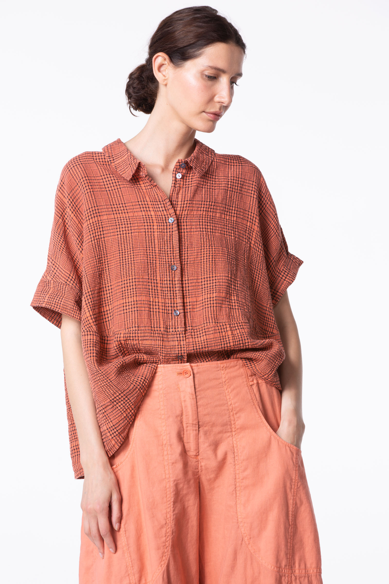 OSKA Netherlands - Blouse 429 / Linnen-Katoen Glenckeck ruit