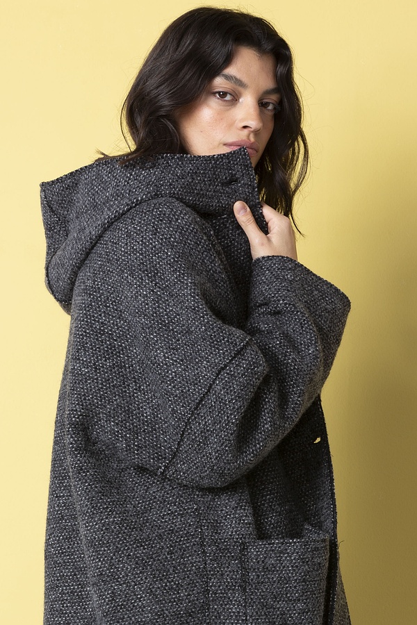 OSKA Netherlands - Coat 507 / Pepper and Salt Boiled Wool