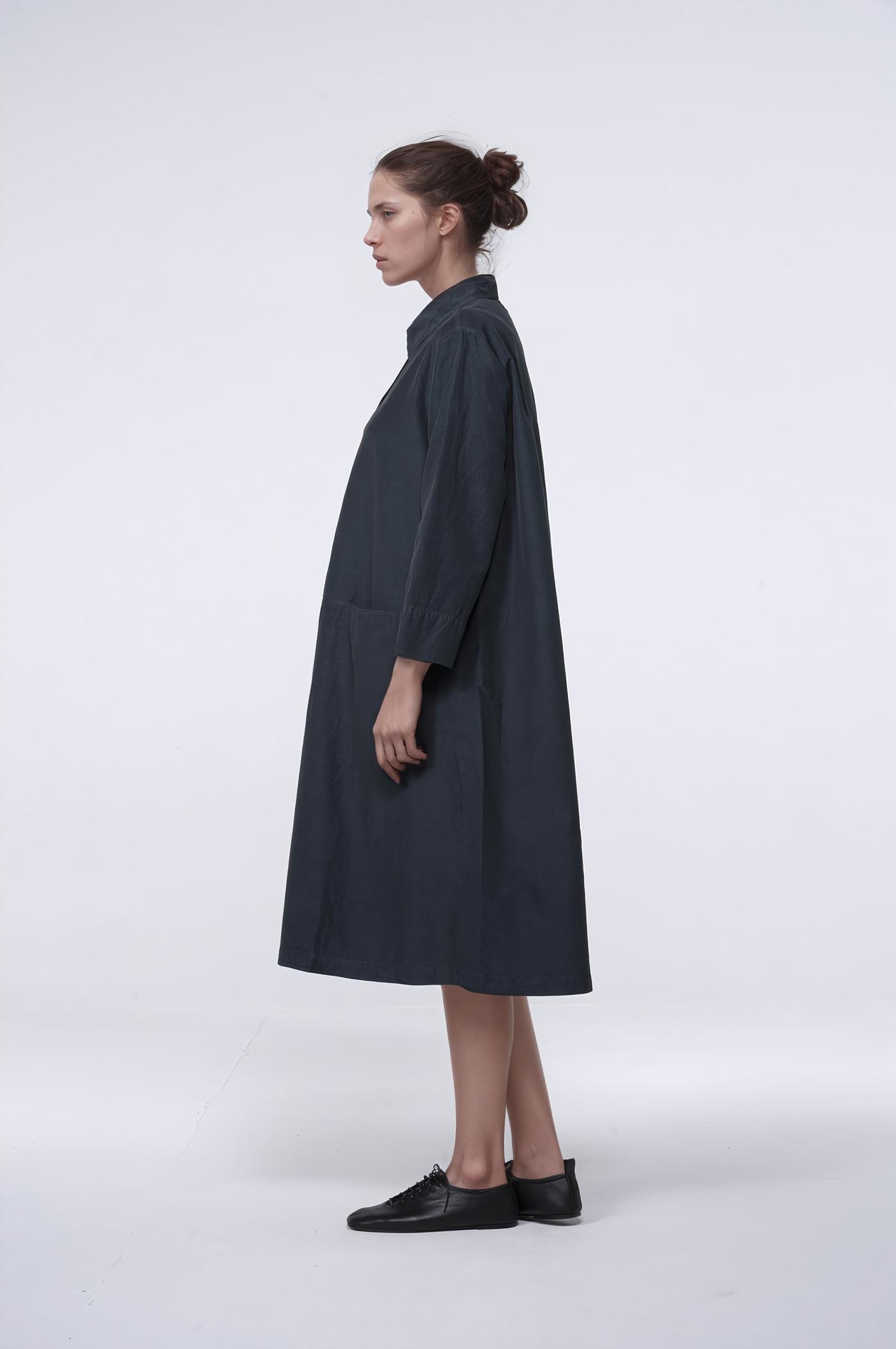 OSKA USA - Dress 437 / Cotton-Cupro Rips