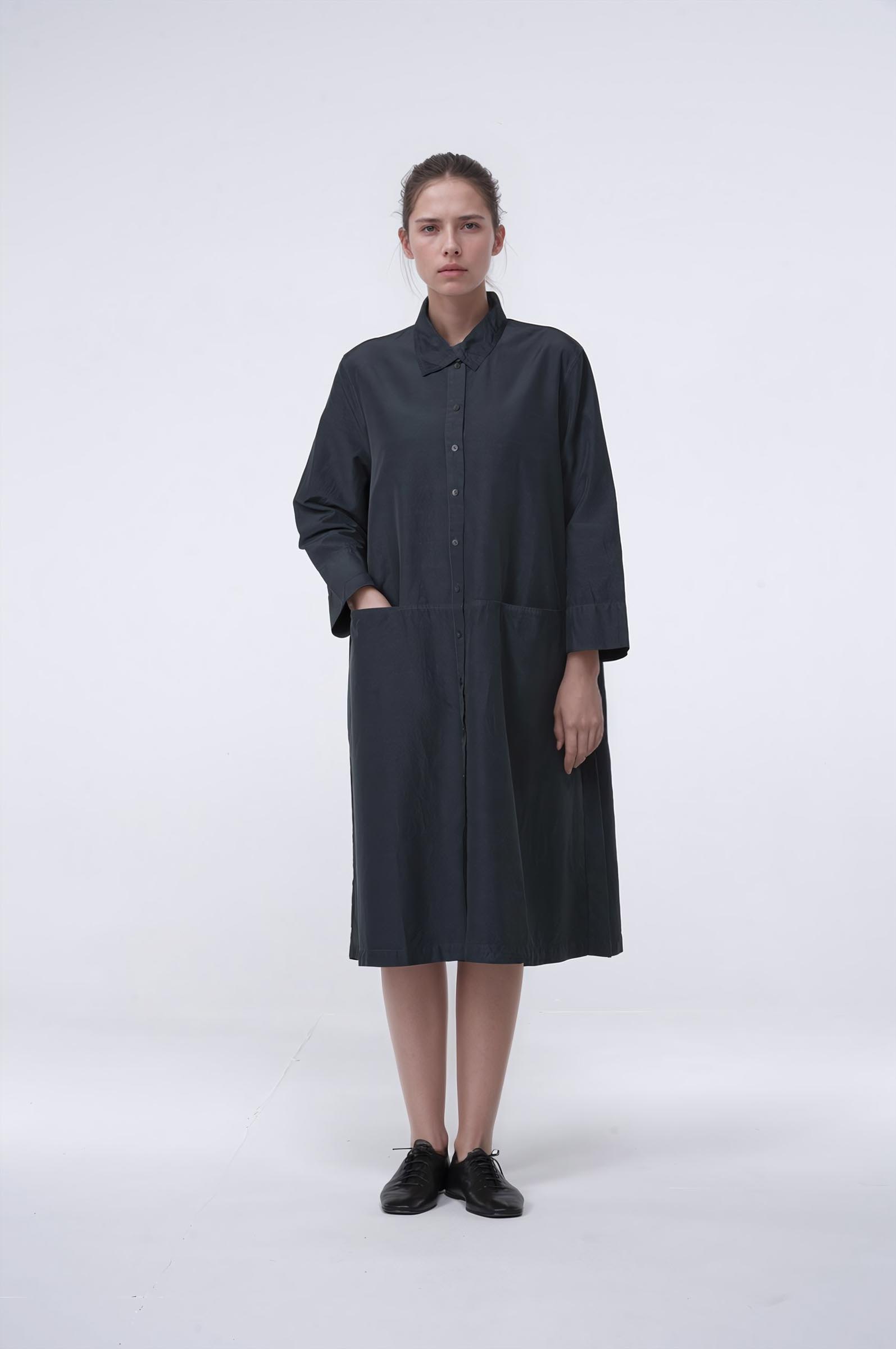 OSKA USA - Dress 437 / Cotton-Cupro Rips