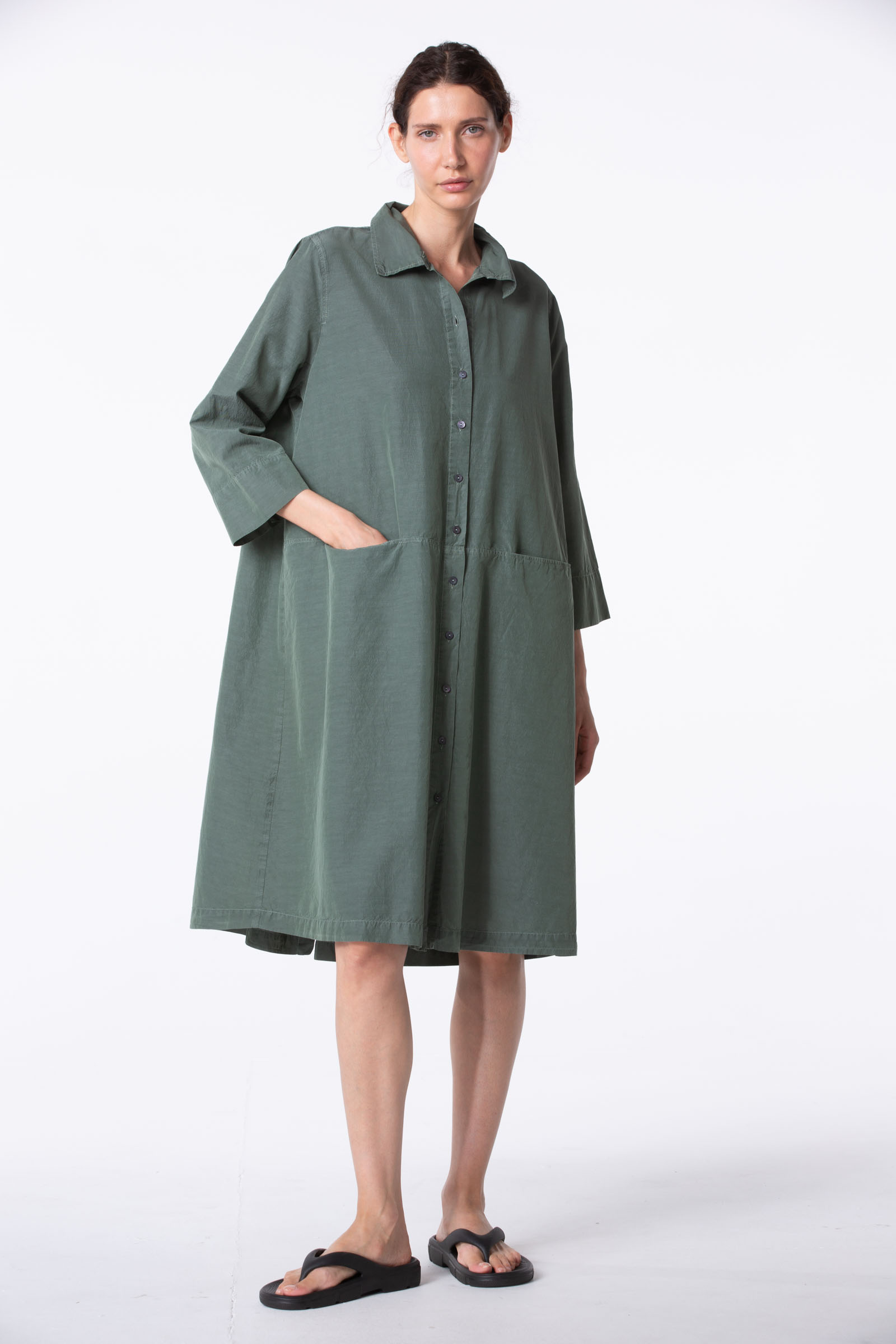 OSKA USA - Dress 437 / Cotton-Cupro Rips