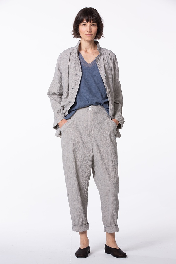 OSKA - Hose 526 wash / Seersucker mit feinen Streifen