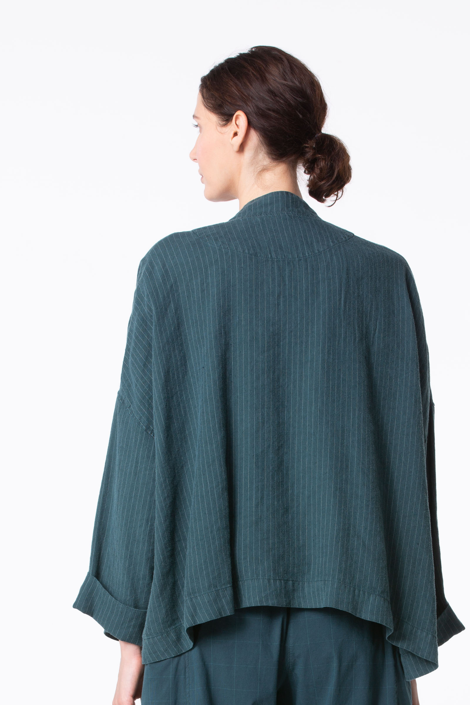 OSKA UK - Jacket 410 / Linen-Lyocell Herringbone with Pinstripe