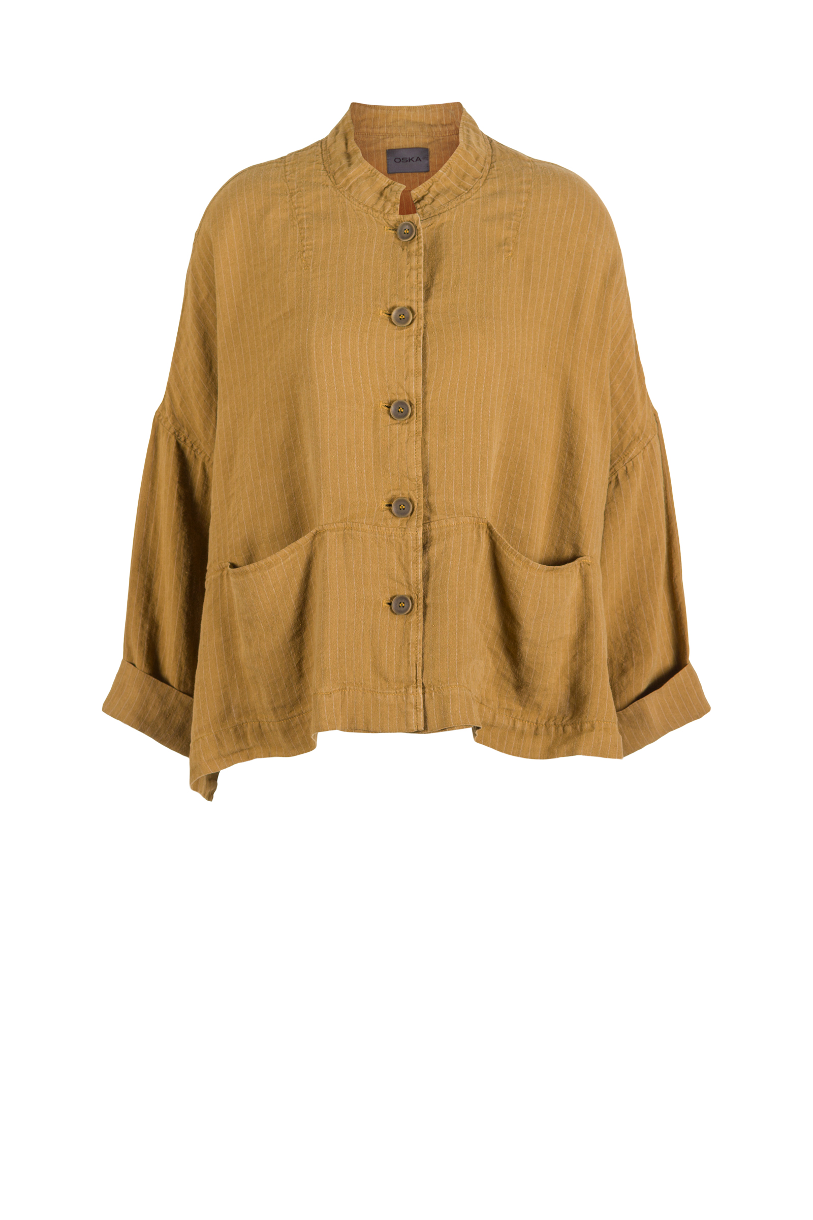 OSKA UK - Jacket 410 / Linen-Lyocell Herringbone with Pinstripe