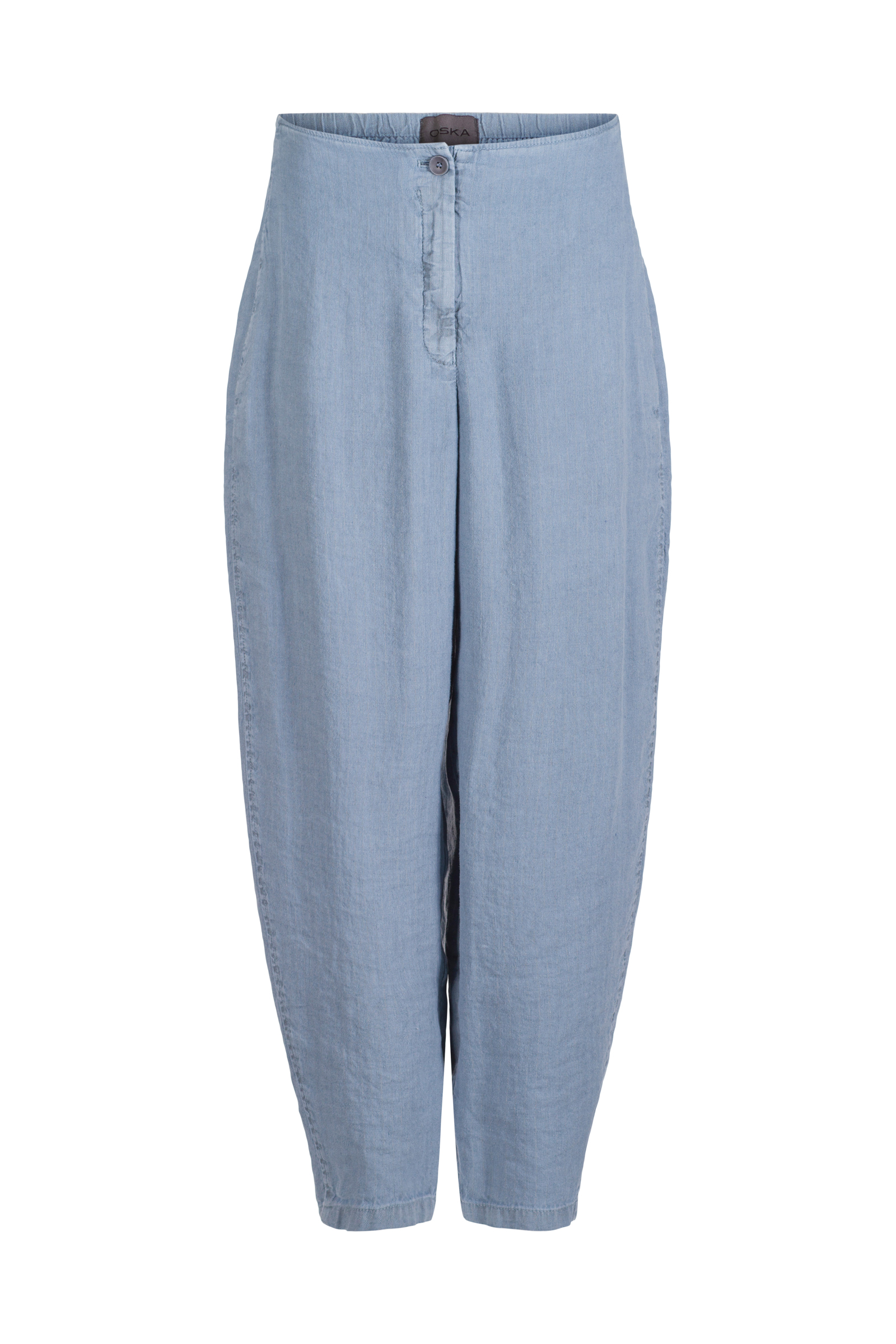 OSKA UK - Trousers 433 / Linen-Lyocell Herringbone with Pinstripe